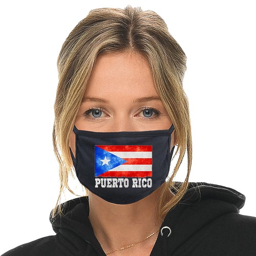 PUERTO RICAN FLAG Face Mask Fabric Cloth Cover Rico Máscara Mascarilla ...