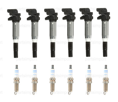 Set of 6 Spark Plugs w/ Ignition Coils + Connectors for BMW for BMW X6 ...