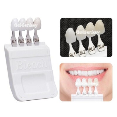 Dental Bleach Shade Guide 4 Colors Bleached Chart Teeth Whitening Based ...