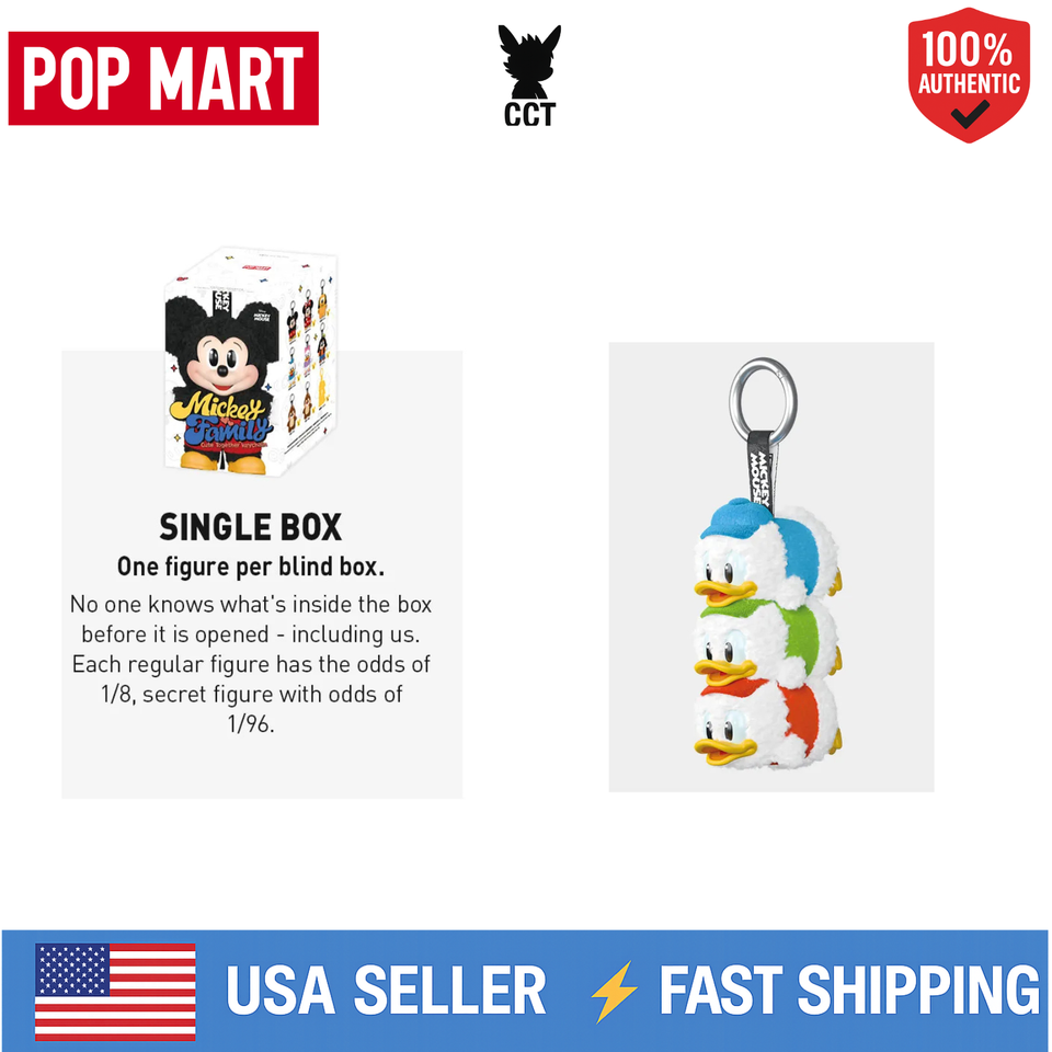 *USA*AUTHENTIC POP MART Disney Mickey Family Cute Together Keychain ...
