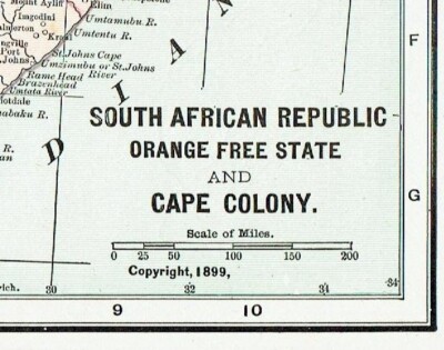 1901 True Antique Map of Orange Free State and Cape Colony S Africa 11 ...