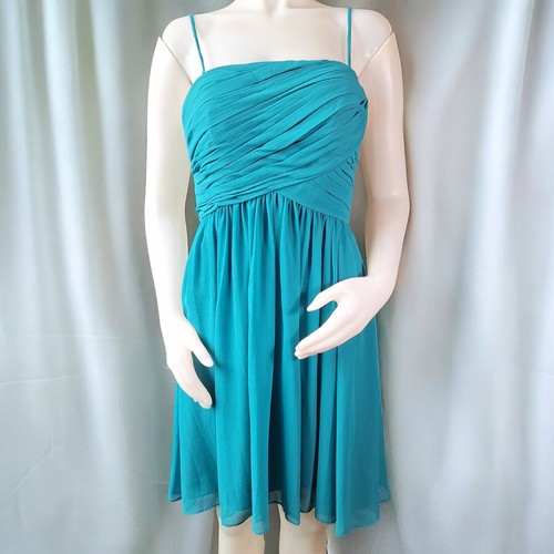 Spaghetti Strap Dress Size 8 Ruched Bodice Teal Formal Bridesmaids ...