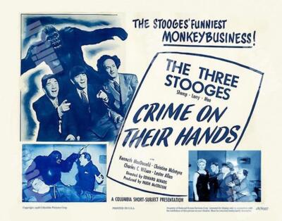THE 3 THREE STOOGES 1948 CRIME ON THEIR HANDS MOE SHEMP 11 X 14 TITLE ...