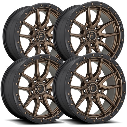 (Set of 4) Fuel D681 Rebel 5 17x9 5x5" -12mm Bronze Wheels Rims 17 ...