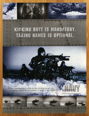 2004 US Navy Vintage Print Ad/Poster Patriotic Seals Military Man Cave ...