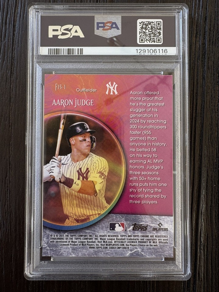2025 Topps Chrome Aaron Judge Fortune 15 F15-1 PSA 10 QTY MVP! | eBay