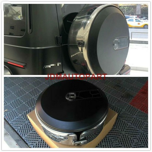 Chrome Spare Tire Ring Matte Steel Black Cover Set For Mercedes G Class ...