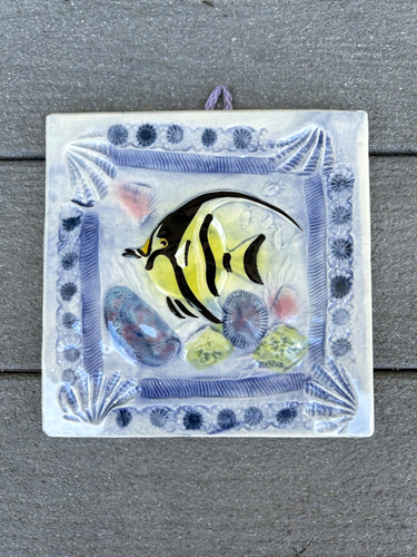 Kani of Hawaii Kona HI Art Tile Trivet Moorish Idol Fish Ceramic Tile 8" x 8" | eBay