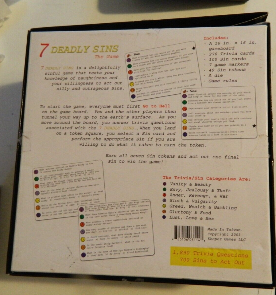 7 Deadly Sins: The Game: 1,890 Trivia Questions, 700 Sins to Act Out ...