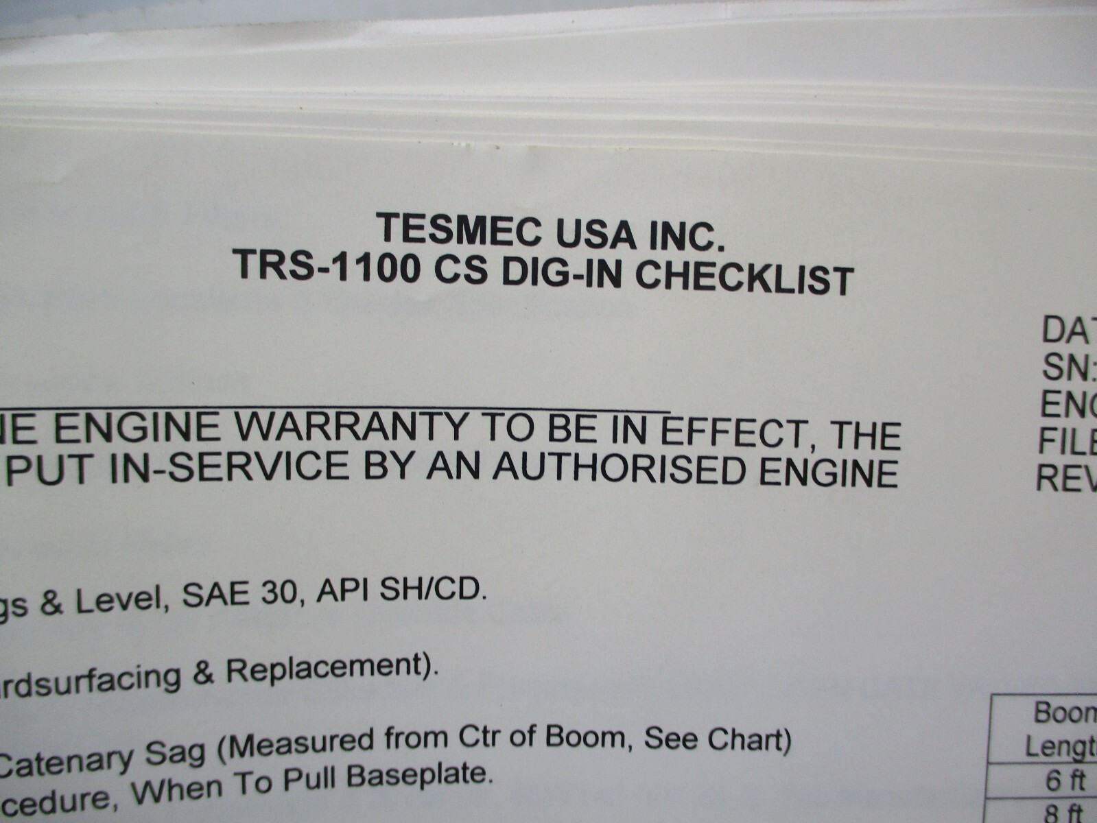 Tesmec TRS-1100 CHAINSAW AND ROCKSAW owners service operators PARTS ...