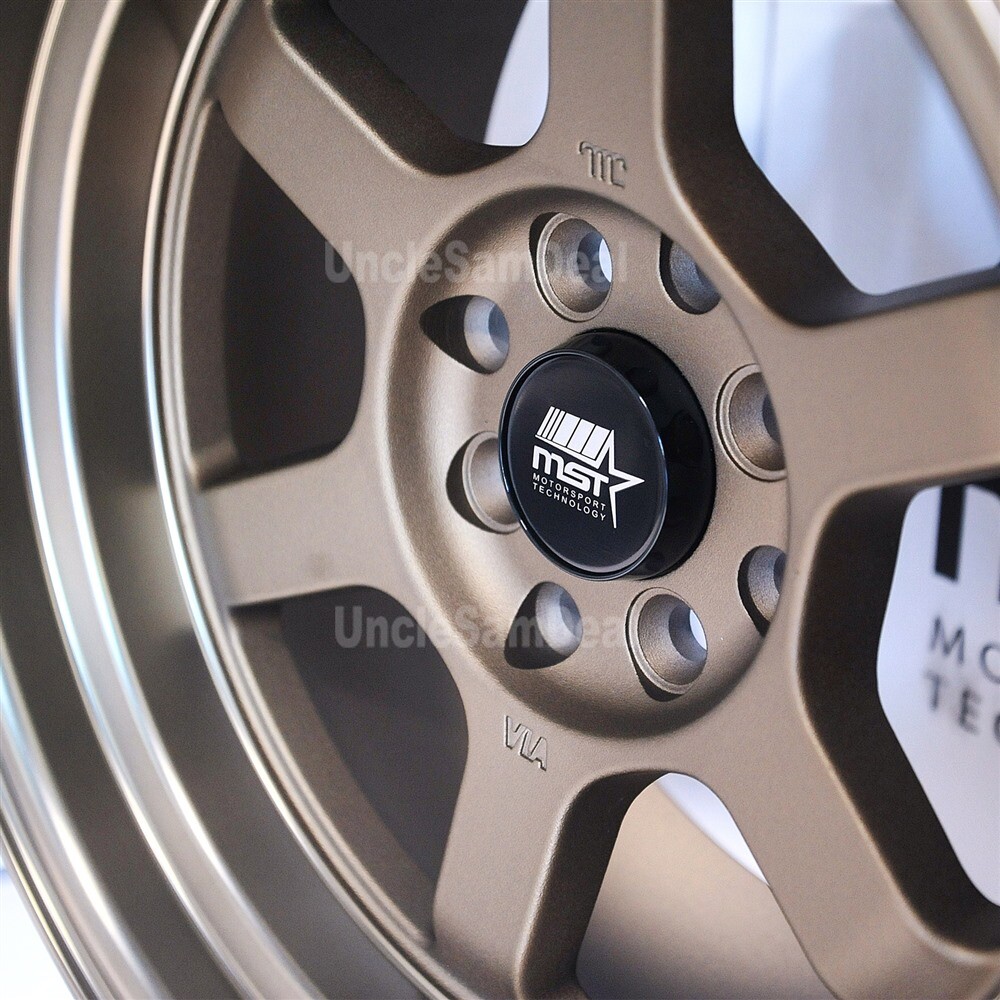 15" 15x8 0 OFFSET 4x100/114.3 MST MT01 MATTE BRONZE 6 SPOKE WITH LIP ...