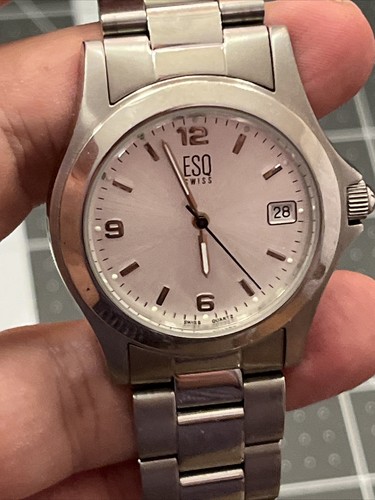 e5063 ESQ by Movado men's watch All stainless new battery | eBay