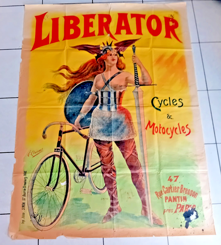 E. CLOUET d'après PAL Affiche originale "LIBERATOR CYCLES ET MOTOCYCLES" 150/110 | eBay