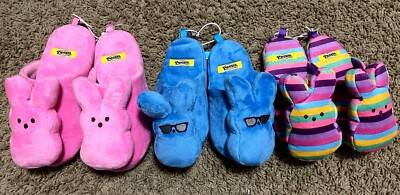 Peeps Candy Plush Bunny Youth Slippers Small Medium Large Basket Filler ...