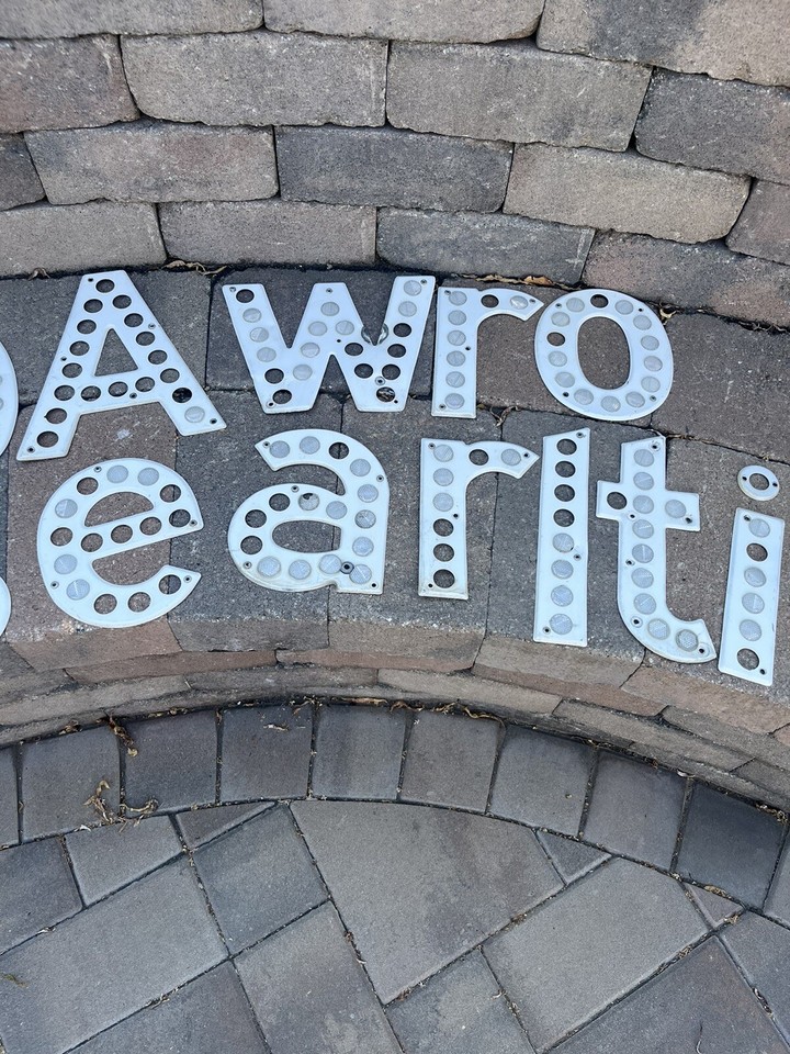 Vintage Aluminum Highway Button Copy Road Sign Reflective Letters | eBay