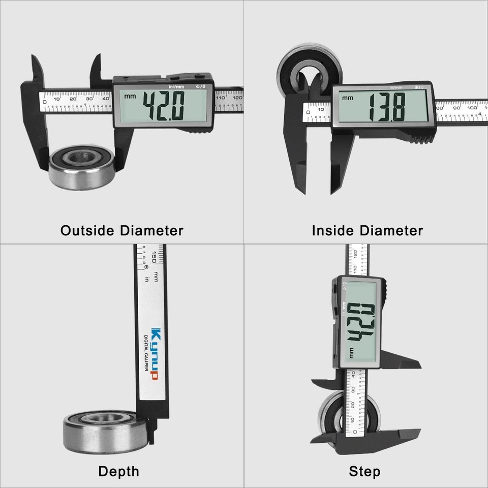 Kynup Digital Caliper 150mm Large LCD Screen Carbon Fibre Vernier ...