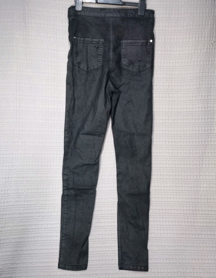 Missguided Vice highwaist tube jeans jeggings black distressed size 12 ...