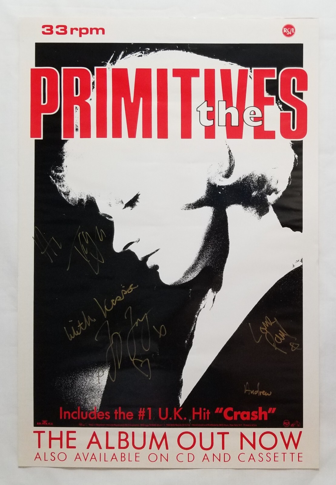 The Primitives Signed Lovely Poster 1990 Autographed Tracy Paul Tig ...