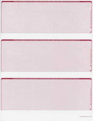 300 checks Blank Security Check Stock Paper - 3 Per Page - (Classic ...