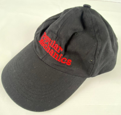 Popular Mechanics Baseball Hat Cap Black adjustable w/ red logo | eBay