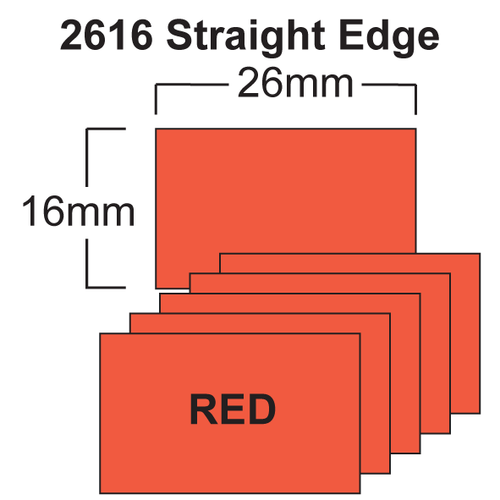 Jolly J16 43,200 Red Straight Edge Price Gun Pricing Labels 26mm x 16mm ...