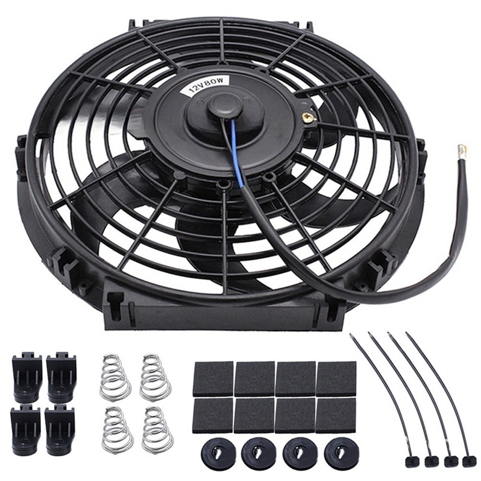 Robust 12V 80W 10 Inch Cooling Fan with 6 Blades for Car Modifications ...
