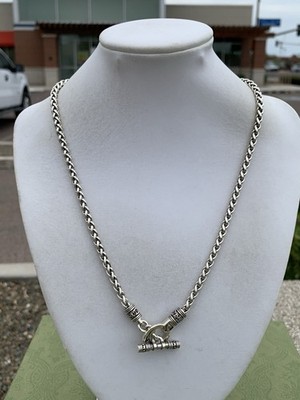 NightRider Sterling Silver 4mm Woven Toggle Chain (20") | eBay