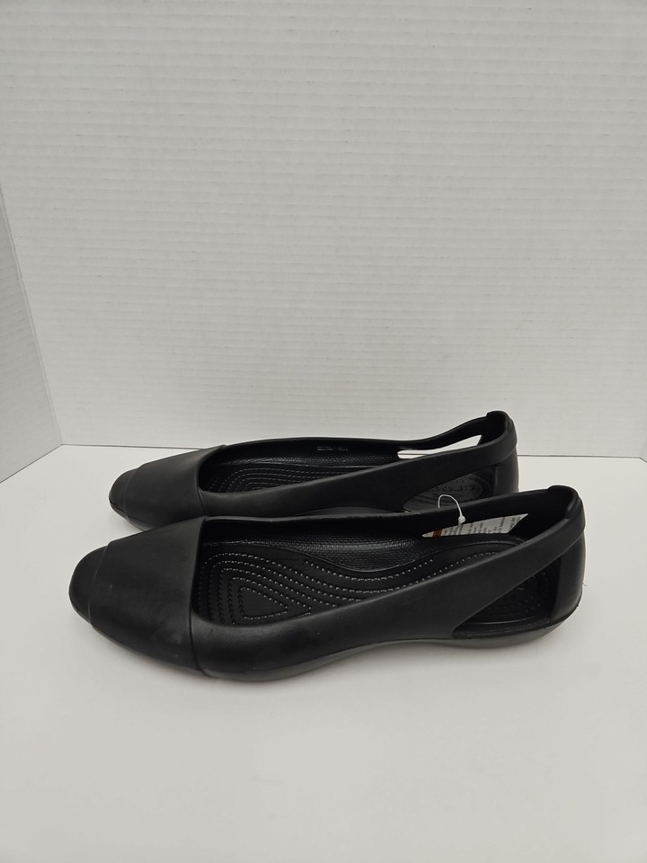 Crocs Sienna Ballet Flats Rubber Slip On Shoes Women’s Size 10 Black ...