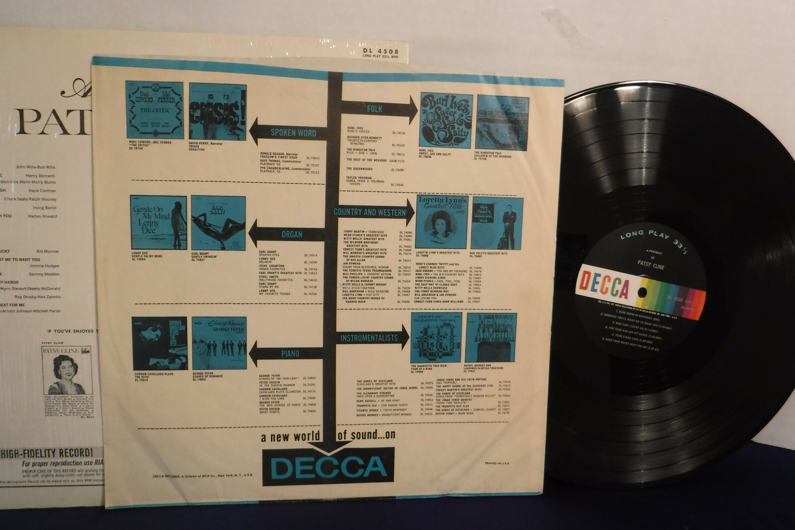 A Portrait Of Patsy Cline, Decca Records DL 4508, 1964, Country | eBay