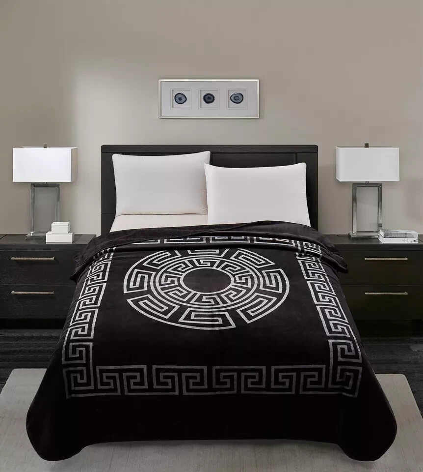 UNIQUE Greek KEY 3PCS Blanket SET 2PLY Heavy 4kg Sofa throw Extra Warm ...