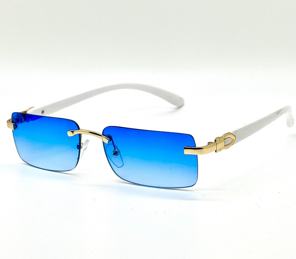 Mens CLASSY Style Wood Buffs Vintage Square Style Clear Marble Lens Eye ...