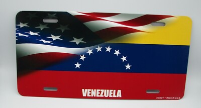 VENEZUELA VENEZUELAN FLAG AMERICAN FLAG METAL CAR LICENSE PLATE | eBay