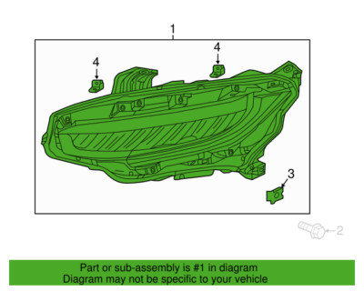 Genuine Honda 33100-TBA-A11 Right Headlight Assembly for 16-20 Civic ...