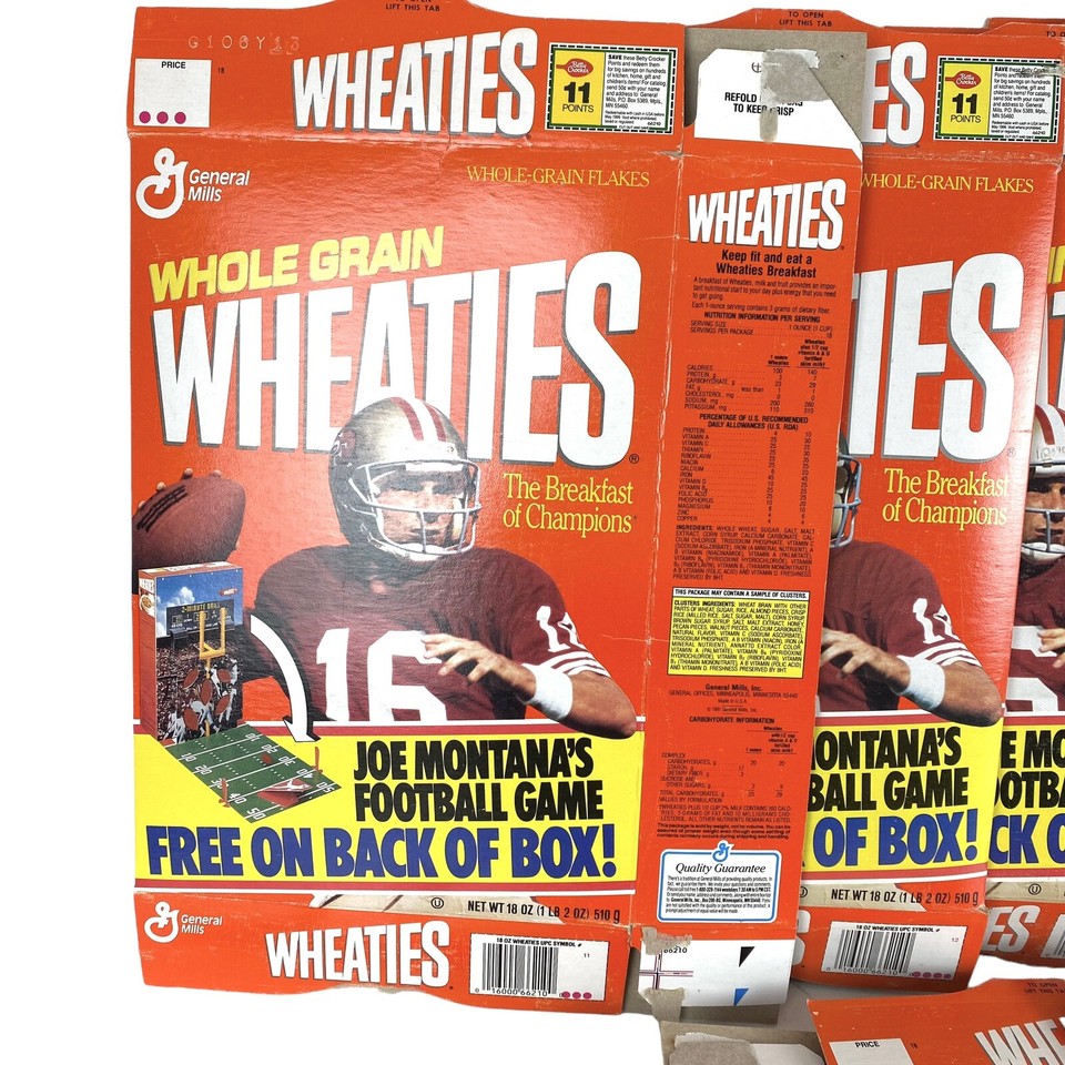 Wheaties Collectable Cereal Boxes Lot 22 Montana Penguins Indians ...