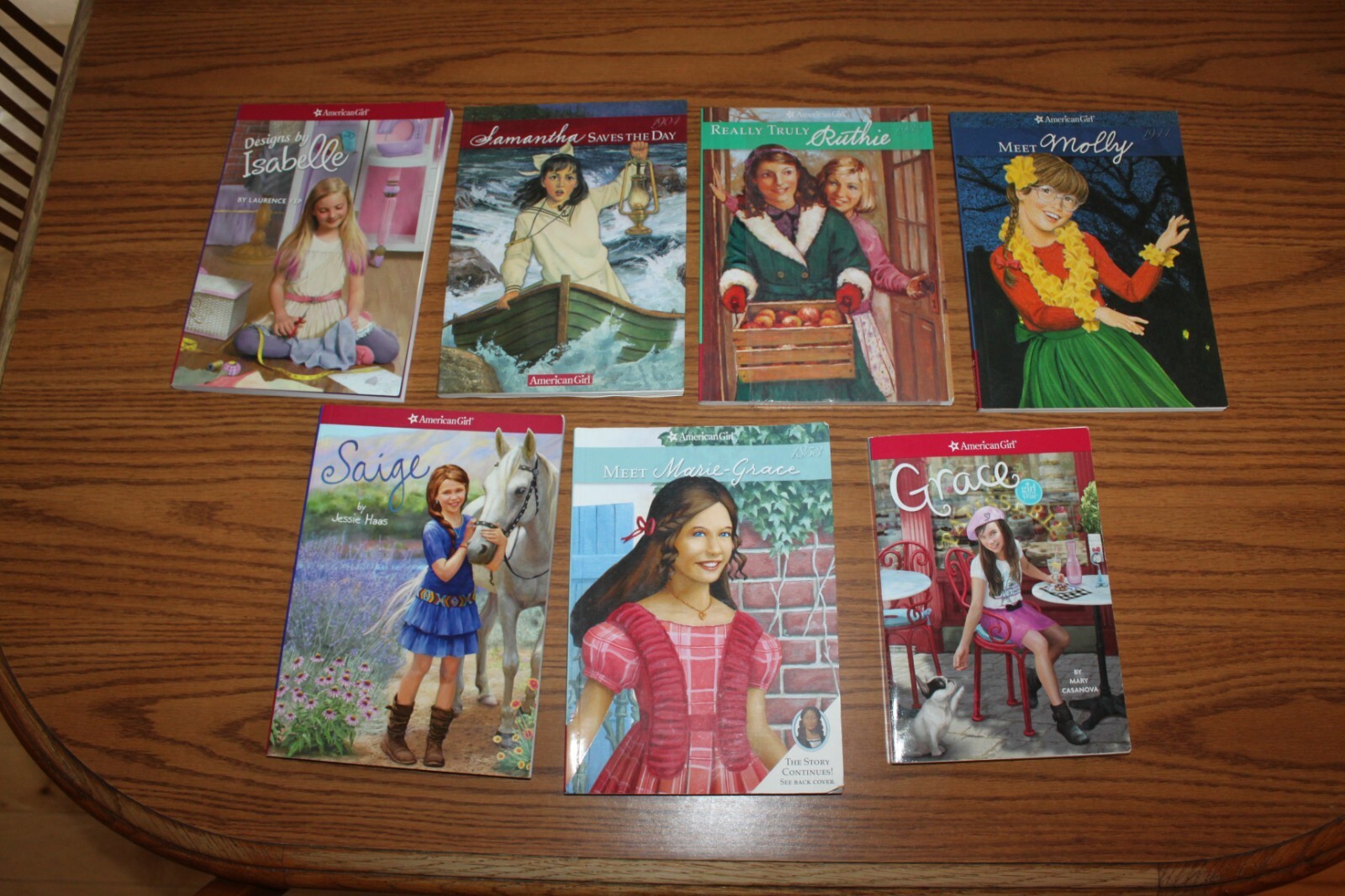 7 American Girl Books Lot Doll Grace Samantha Molly Saige Isabella ...