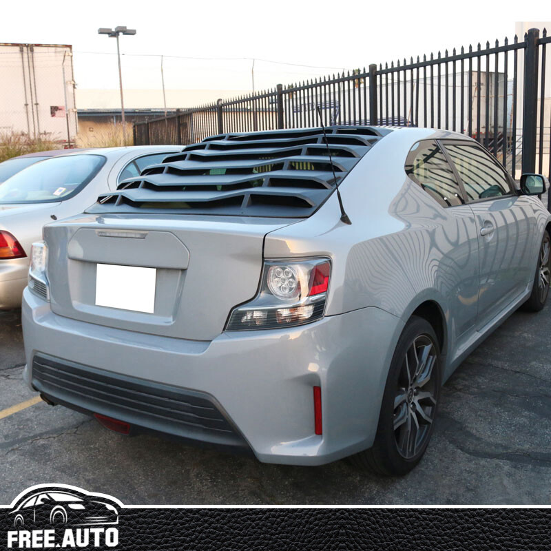 Rear Window Louvers Fits 11-16 Scion TC Matte Black Windshield Sun Vent ...