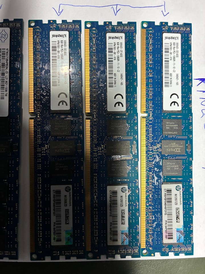 40GB -5x8GB DDR3 ECC Memory Ram HP DL Server etc (used - in working ...