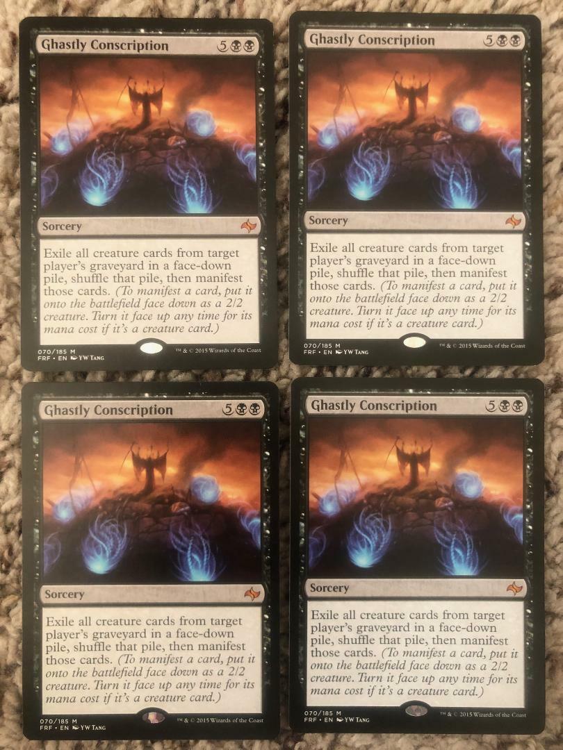 4 X GHASTLY CONSCRIPTION FROM FATE REFORGED FRF MTG MAGIC THE GATHERING ...