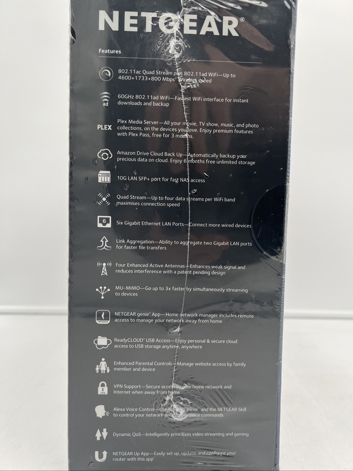 NETGEAR Nighthawk X10 7200 Mbps 7 Port Wireless AD Router (R9000-100NAS ...