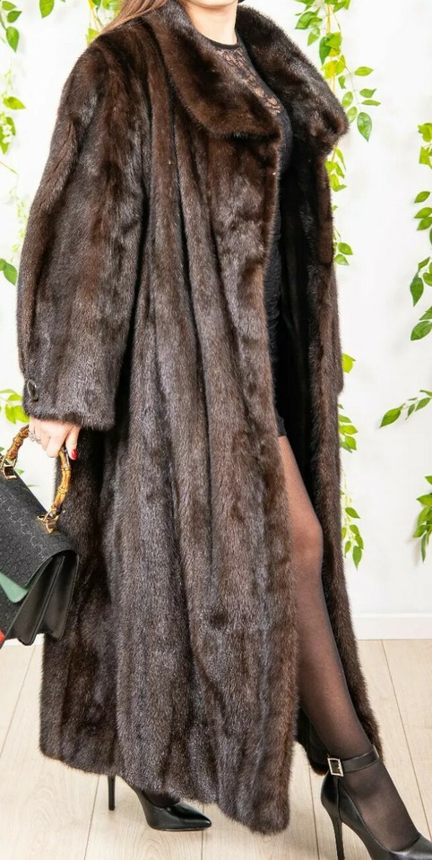 L Gorgeous Real Mink Coat Luxury Fur Long Soft Look Beautiful 100% Real ...