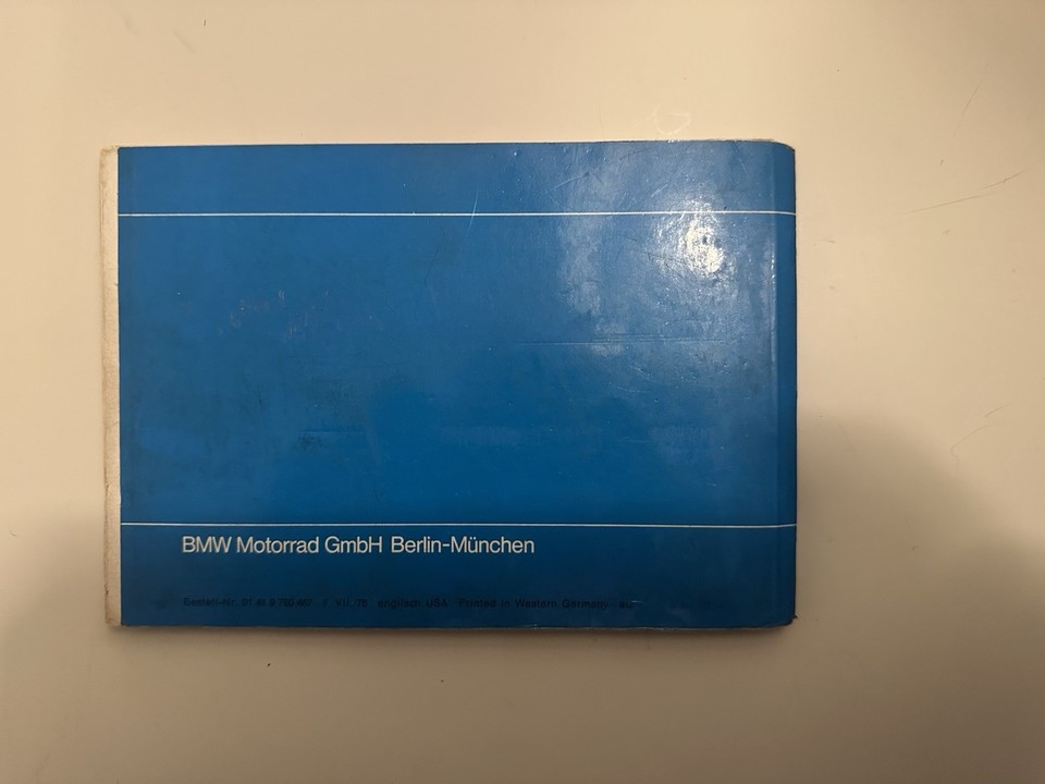BMW Riders Owners Manual Book R60/7 R75/7 R100/7 R100s R100rs | eBay