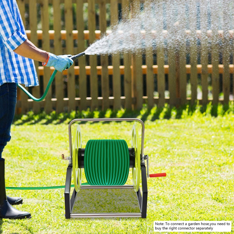 Hose Reel Garden Hose Holder 100m/328.1ft Water Hose Reel Storage 180 ...