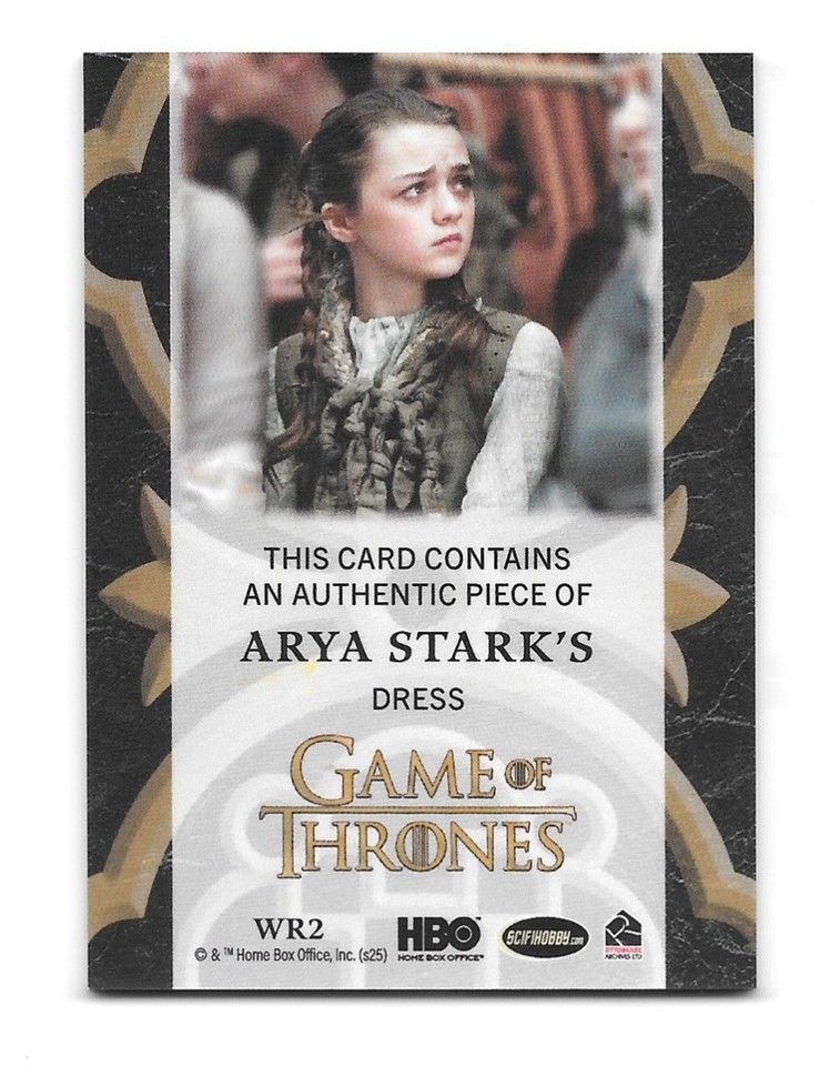 Arya Stark 2025 2025 Rittenhouse The Great Houses Game Of Thrones Dress ...