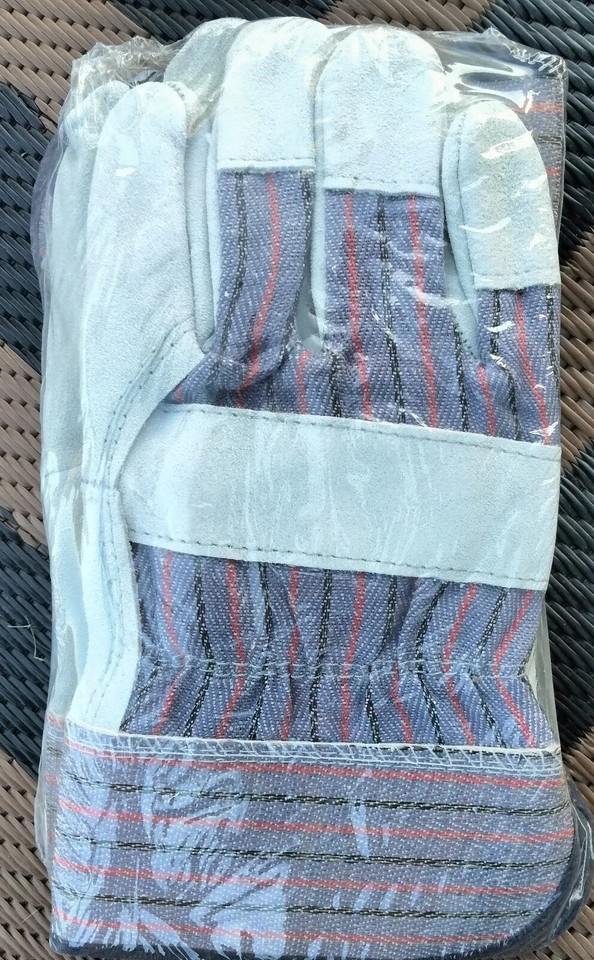 Project Source Leather Palm and Knuckle Gloves Reinforced Cuff Lg - 3 ...