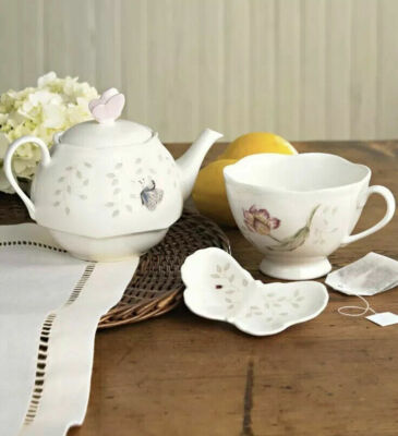 🦋LENOX "Butterfly Meadow" Stackable Tea Set with Bag Holder 🦋 | eBay