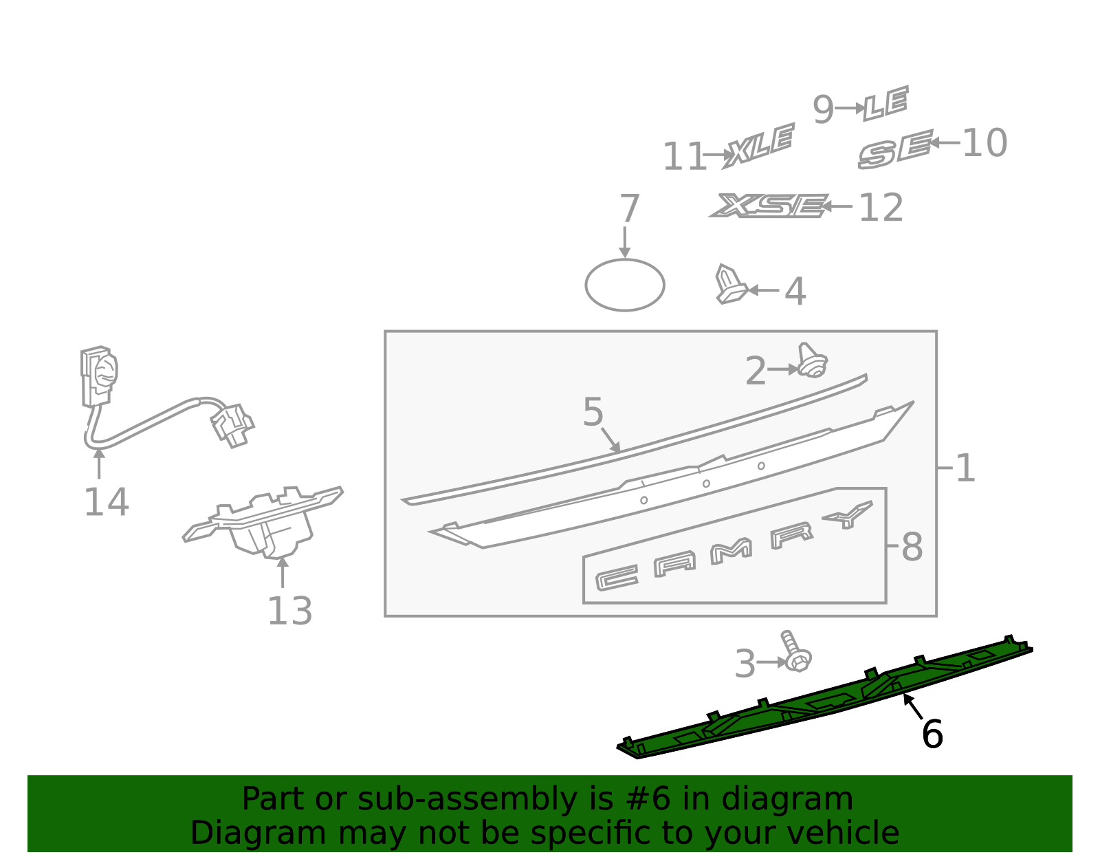 Toyota+OEM+2018+Camry+Trunk+Lid-lower+Trim+7681306040 for sale online ...