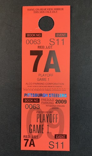 Pittsburgh Steelers 2009 NFL Playoff Game 1 Red Lot Parking Pass | eBay