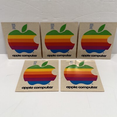 Original Vintage Apple Macintosh Computer Rainbow Logo Sticker Think ...