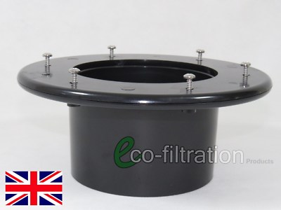 110MM/4" FLANGED TANK CONNECTOR KOI FISH POND PUMP FILTER TANK PIPE ...