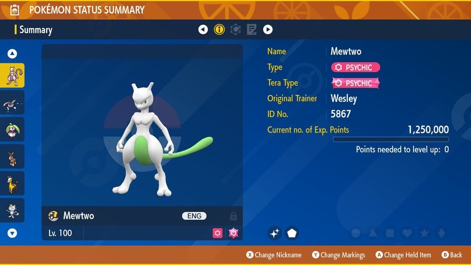 Shiny Mewtwo, Perfect IVs, Level 100, Untouched EVs & Nature | eBay